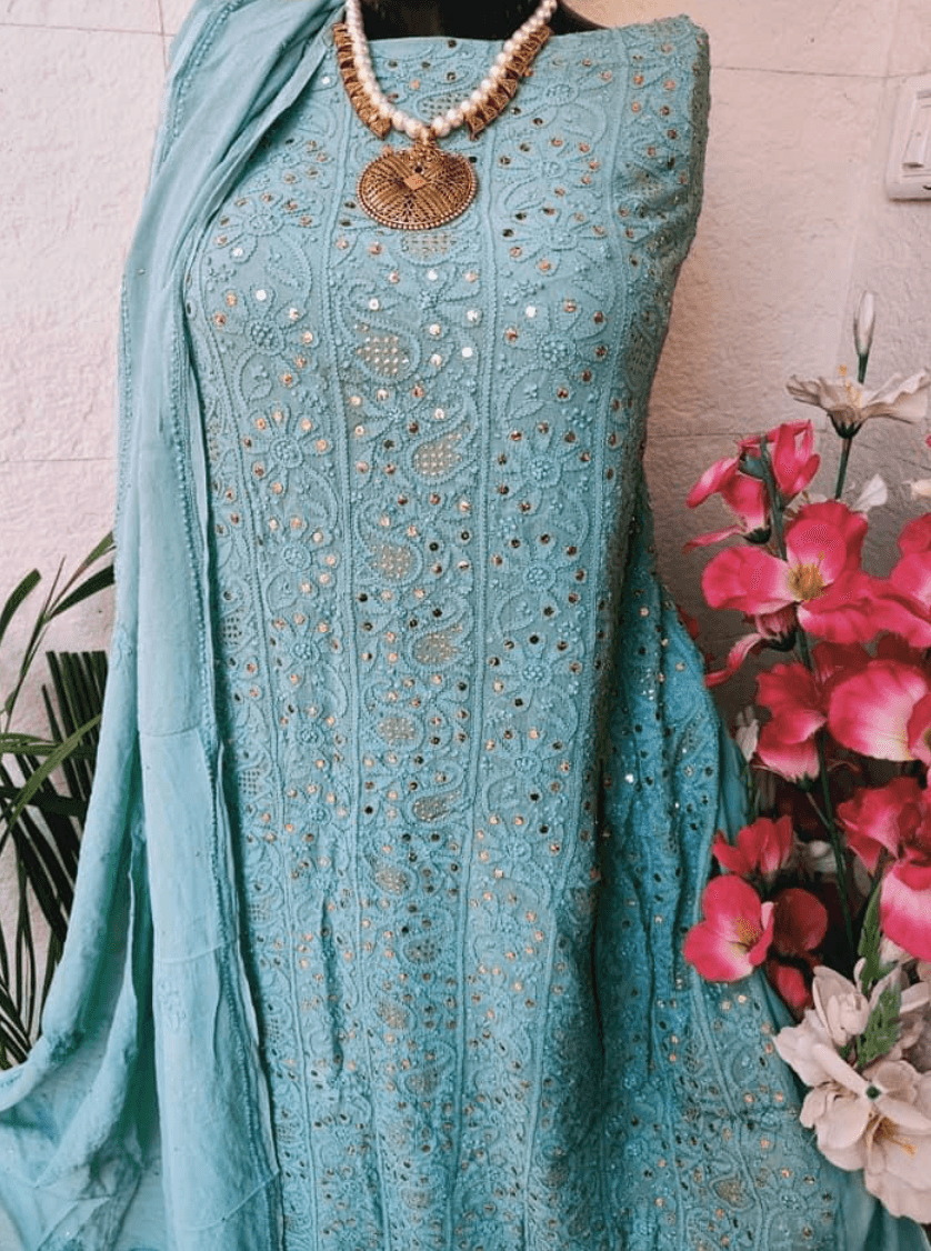 Exploring the Timeless Beauty of Mukesh Work Chikankari – Inayakhan Shop